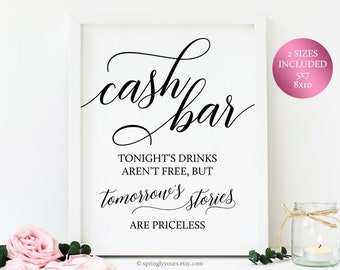Cash Bar Sign | Etsy