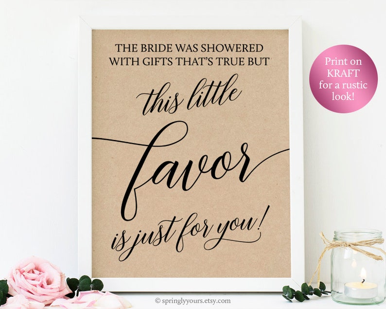 Bridal Shower Favor Sign Bridal Shower Favors For Guests | Etsy