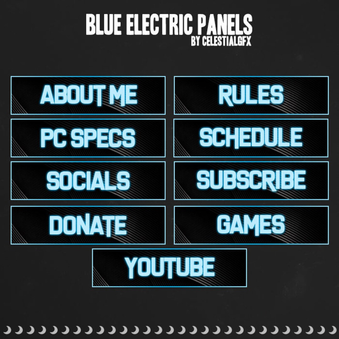 Blue Electric Twitch & Kick Panels || Twitch Package/bundle - Etsy