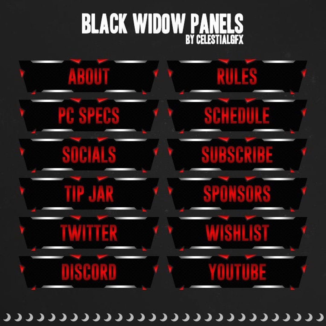 Black Widow Twitch & Kick Panels || Twitch Package/bundle - Etsy