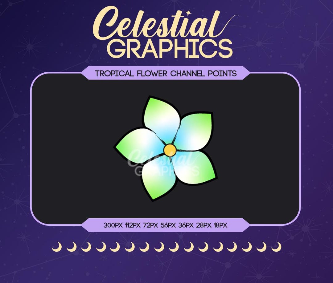 Green Tropical Flower Twitch Channel Points Icon, Emote, Digital ...