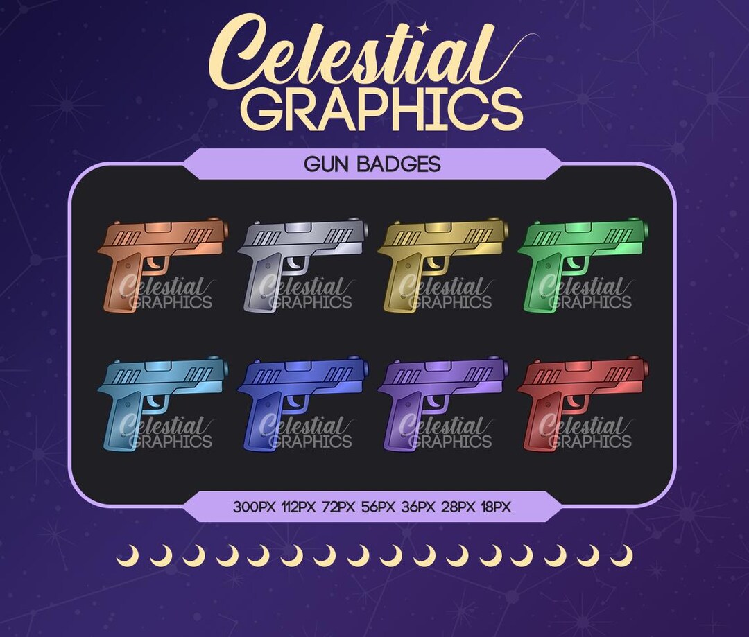 Twitch Sub Badges – Gun | FPS | Shooter | Weapon | 8 Sub & Bit Badges ...