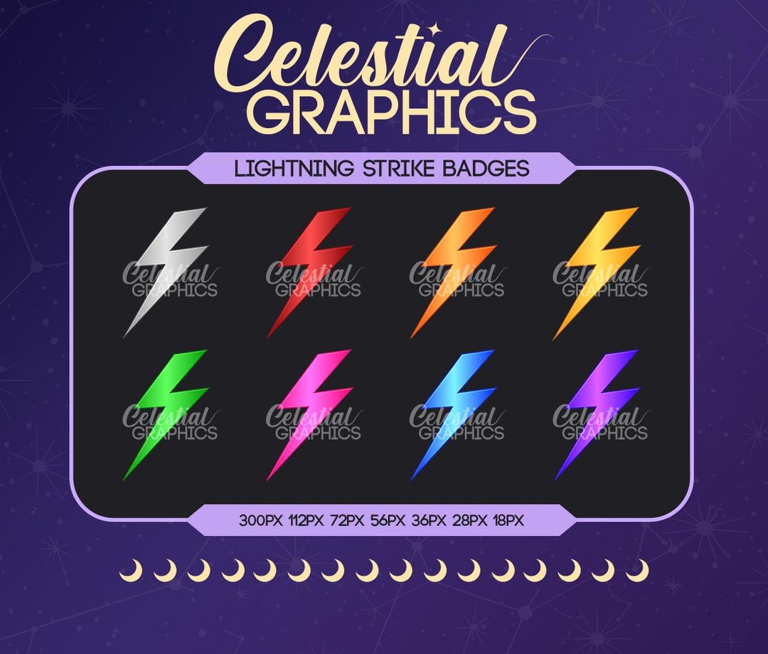 Twitch Sub Badges – Lightning Strikes | Electric | Storm | Magic | 8 ...