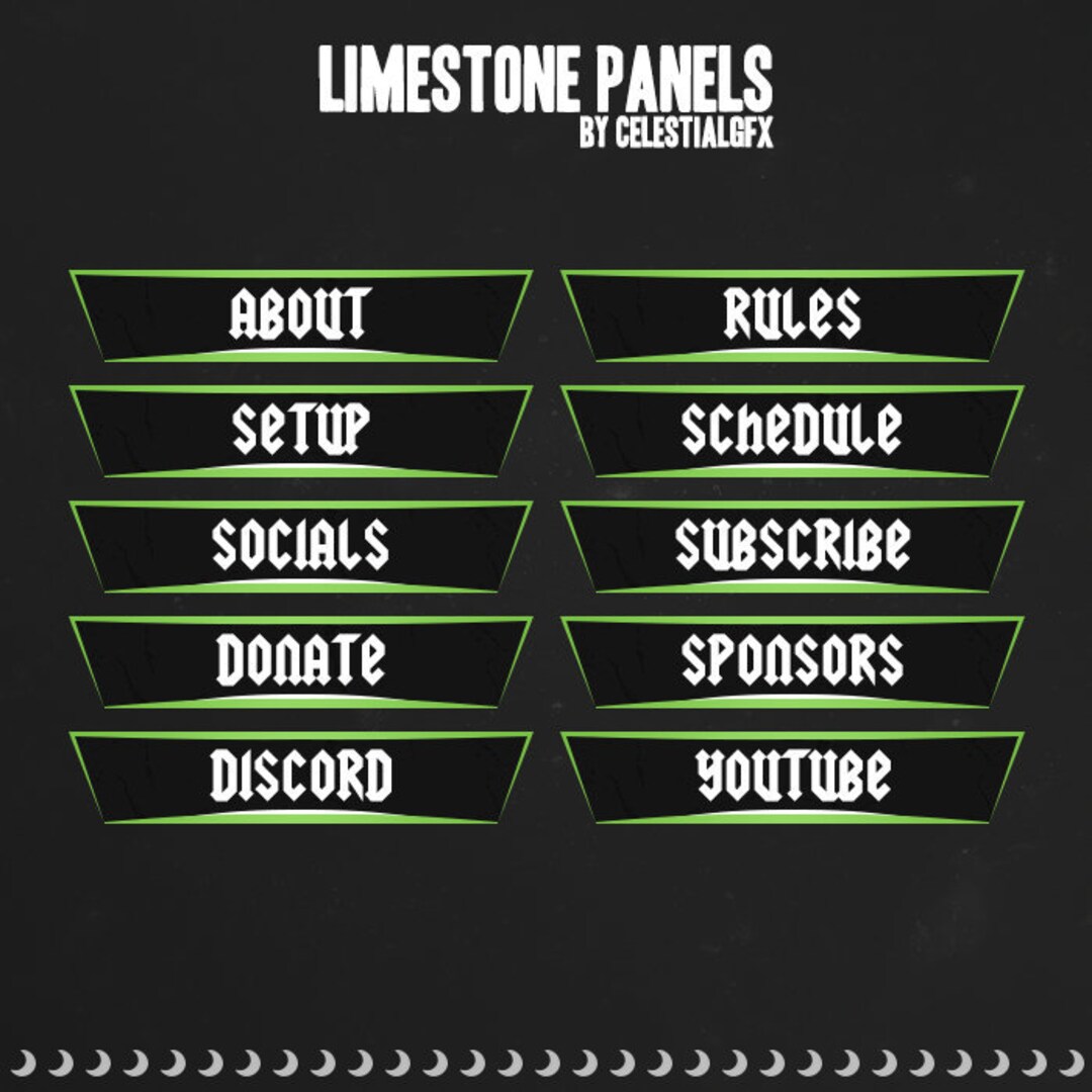 Limestone Twitch & Kick Panels || Twitch Package/bundle - Etsy