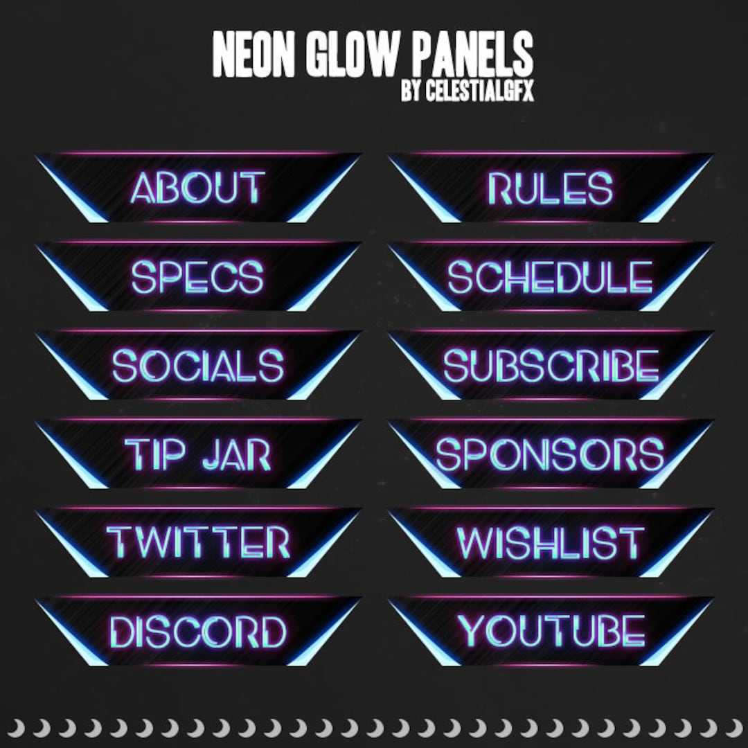 Neon Glow Twitch & Kick Panels || Twitch Package/bundle - Etsy