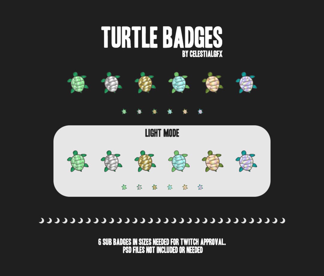Sea Turtle Subscriber Badges Twitch, Kick, Youtube, Discord Loyalty Badges Turtles, Ocean, Water ...