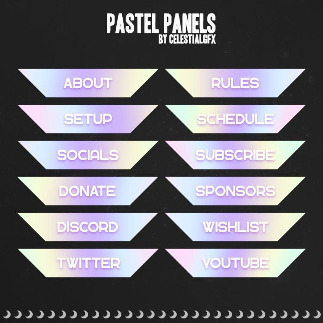Pastel Twitch & Kick Panels || Twitch Package/bundle - Etsy
