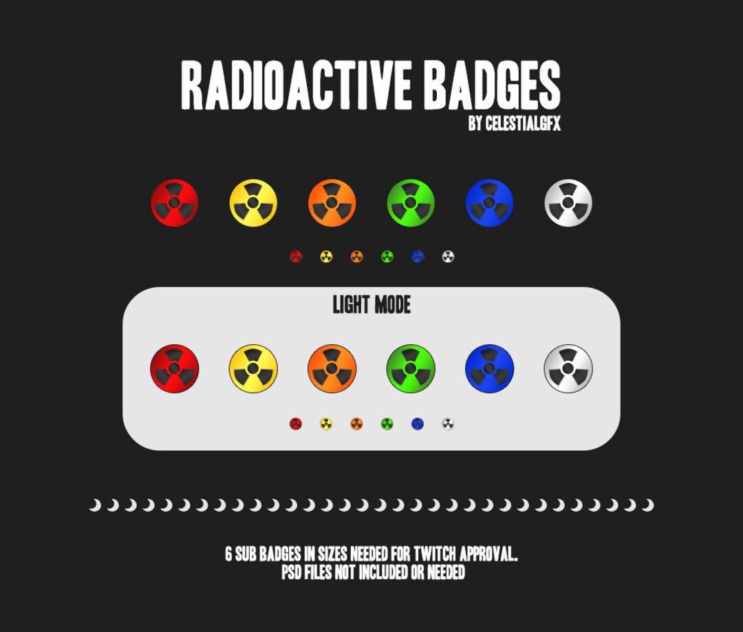 Radioactive Subscriber Badges Twitch, Kick, Youtube, Discord Loyalty ...