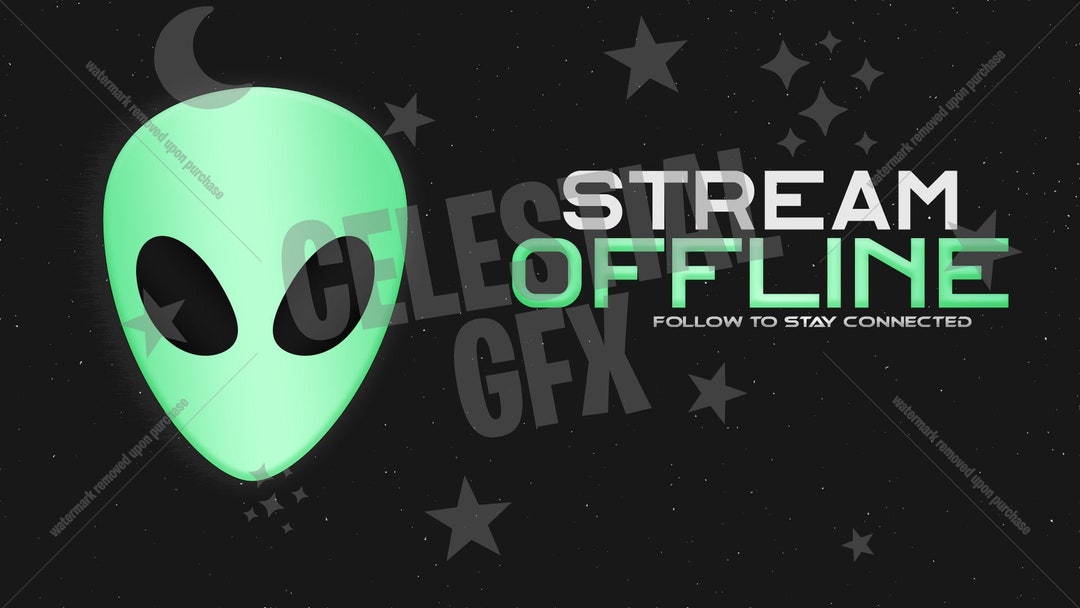 Green Alien Offline Screen || Twitch Overlays || Stream Graphics ...