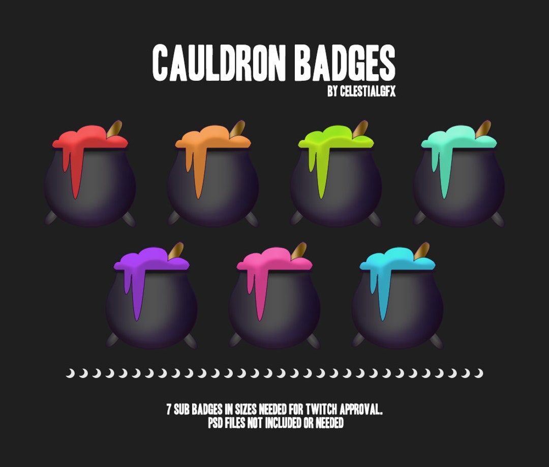 Cauldron Subscriber Badges Twitch Kick Youtube Discord - Etsy