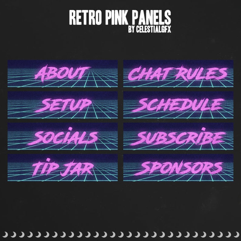 Retro Pink Stream Package Twitch Overlay Stream Overlay - Etsy