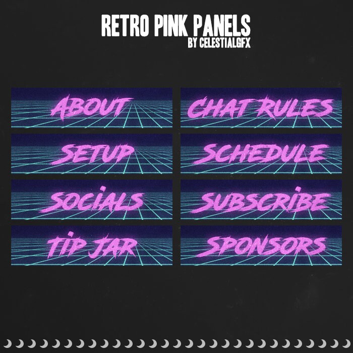 Retro Pink Stream Package || Twitch Overlay || Stream Overlay - Etsy