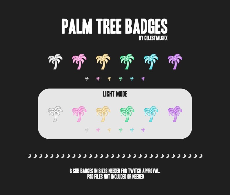 Palm Tree Subscriber Badges Twitch, Kick, Youtube, Discord Loyalty ...