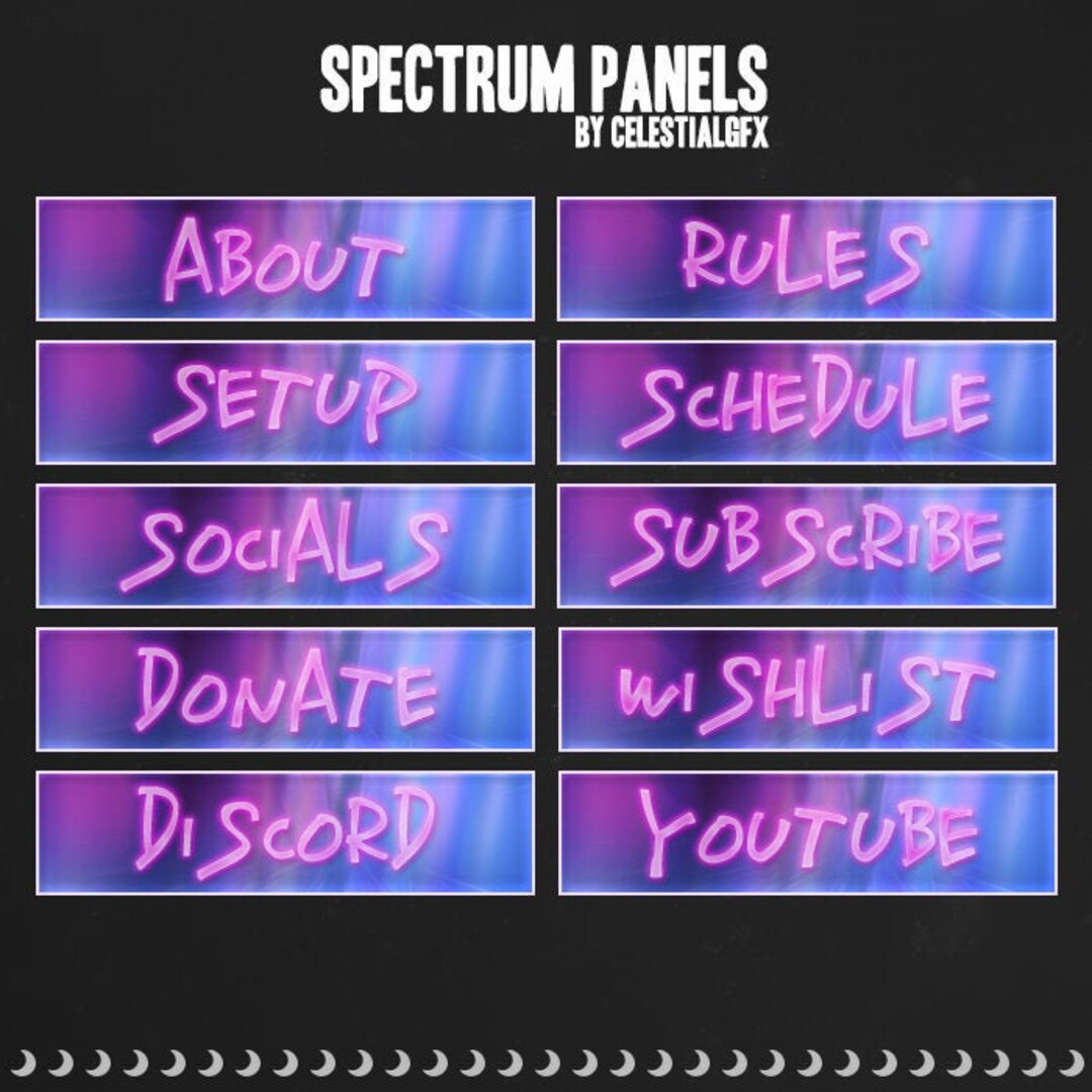 Spectrum Twitch & Kick Panels || Twitch Package/bundle - Etsy