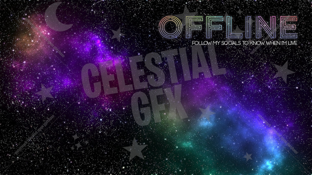 Cosmic Offline Screen || Twitch Overlays || Stream Graphics|| Stream ...