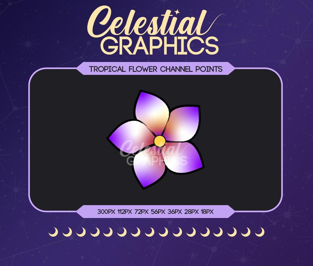 Purple Tropical Flower Twitch Channel Points Icon, Emote, Digital ...