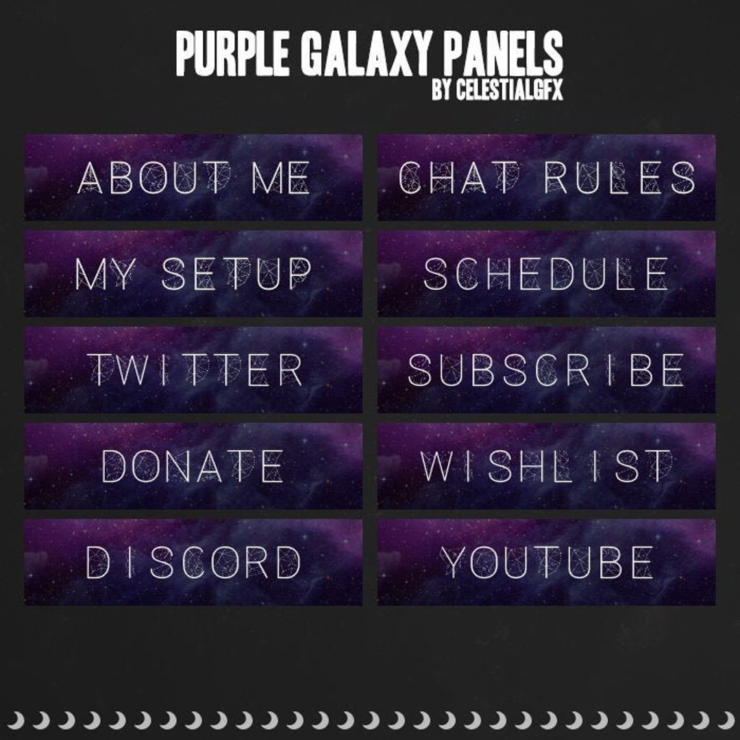 Purple Galaxy Twitch & Kick Panels || Twitch Package/bundle - Etsy