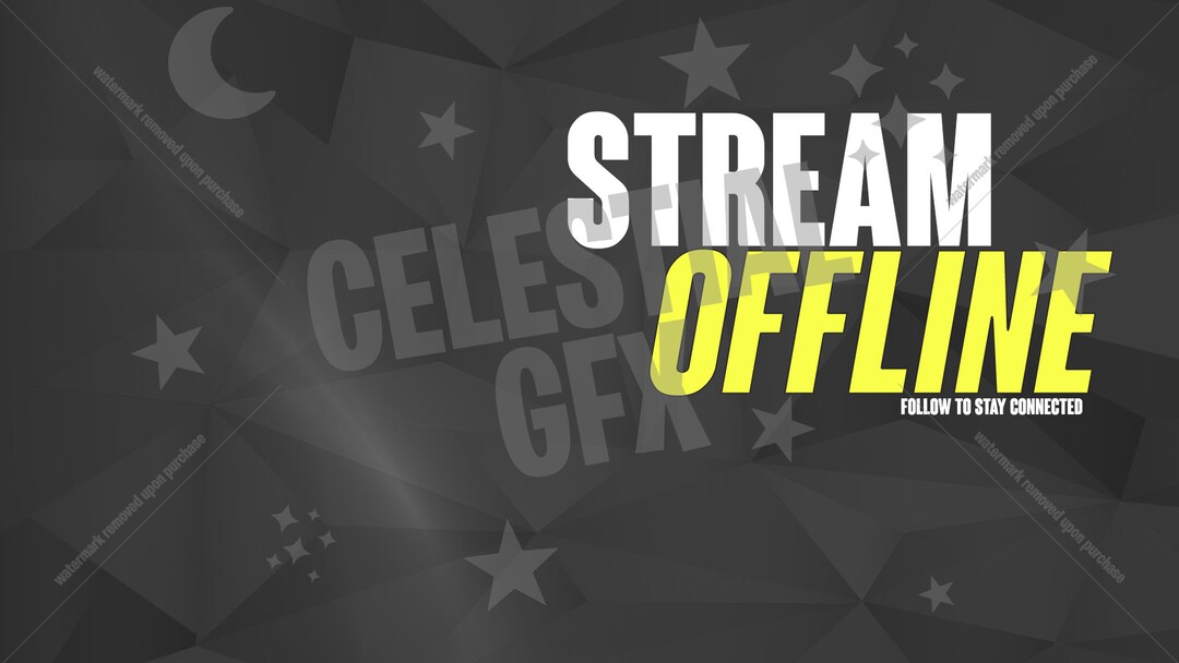 Yellow & Black Stream Offline Screen - Twitch Overlays - Etsy