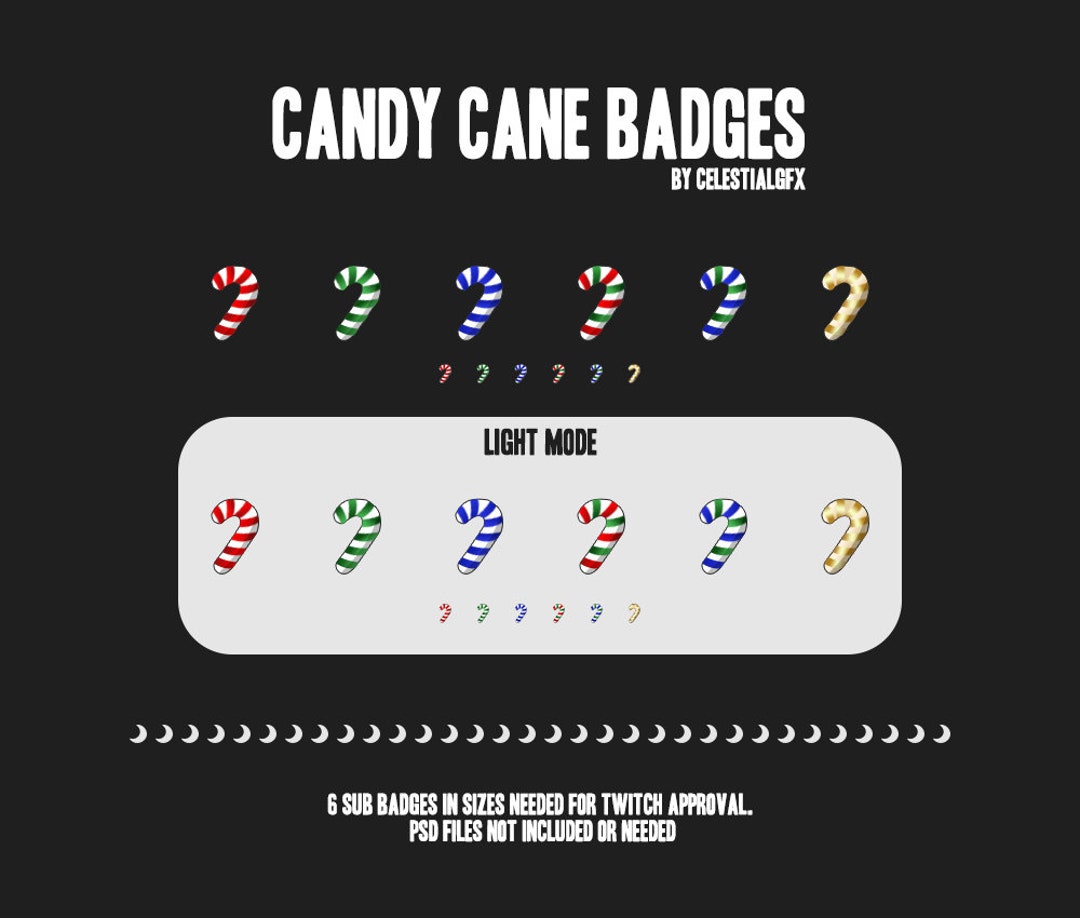 Candy Canes Subscriber Badges Twitch, Kick, Youtube, Discord Loyalty ...