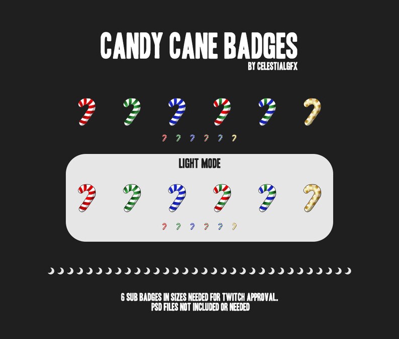 Candy Canes Subscriber Badges Twitch, Kick, Youtube, Discord Loyalty ...