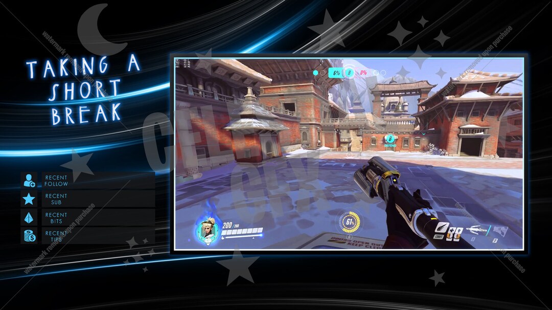 Blue Abstract Burgundy Twitch Overlay || Stream Overlay || Intermission ...