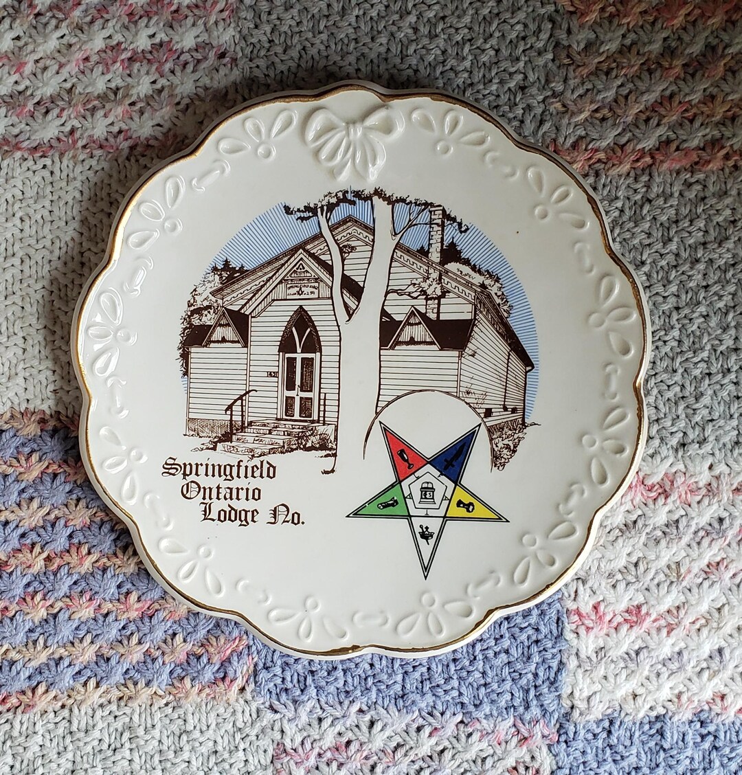 A Vintage MASONIC PLATE Springfield Ontario Lodge(carnation Chapter No ...
