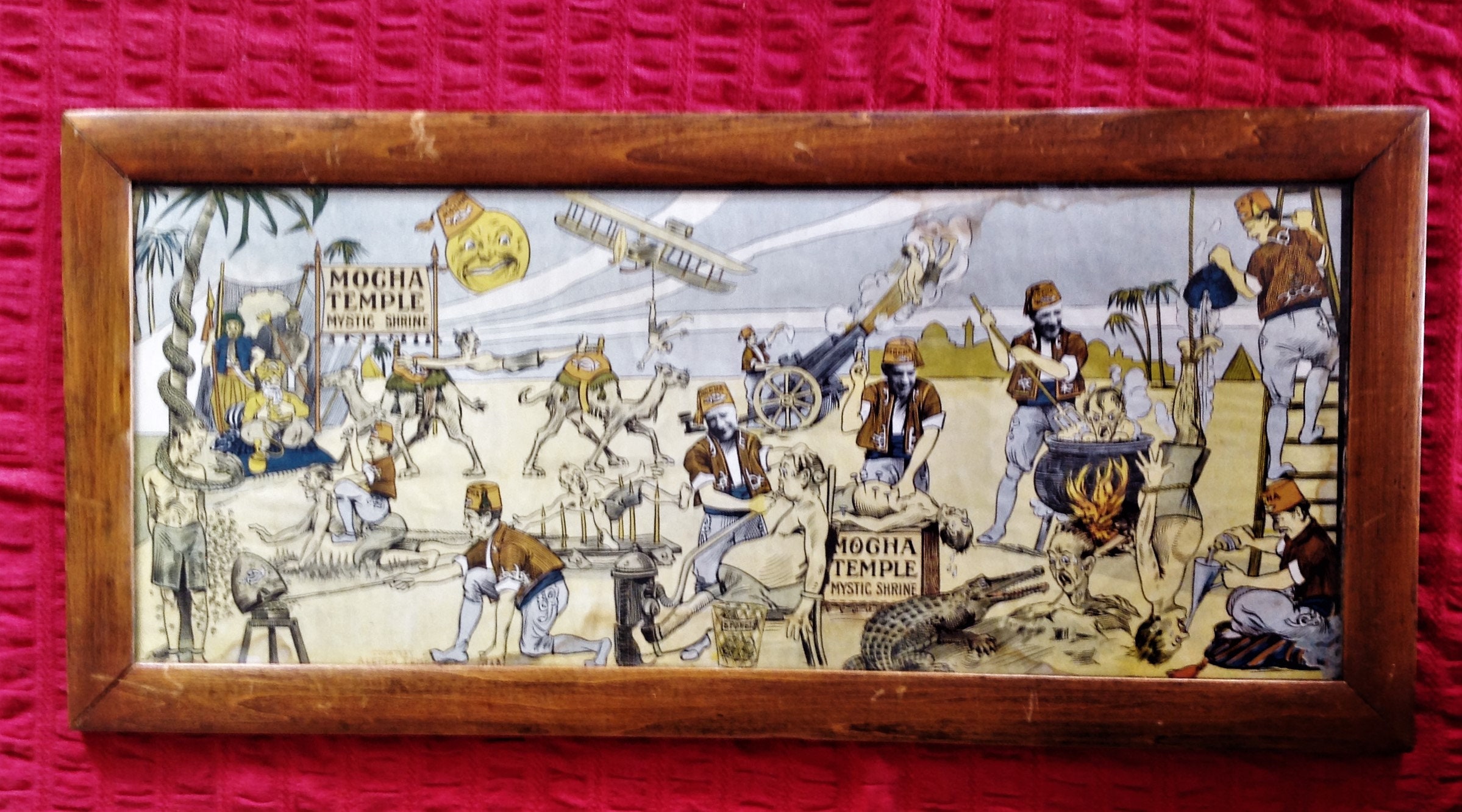 Original Shriner Poster Double Sided in Original Frame Mocha Temple ...