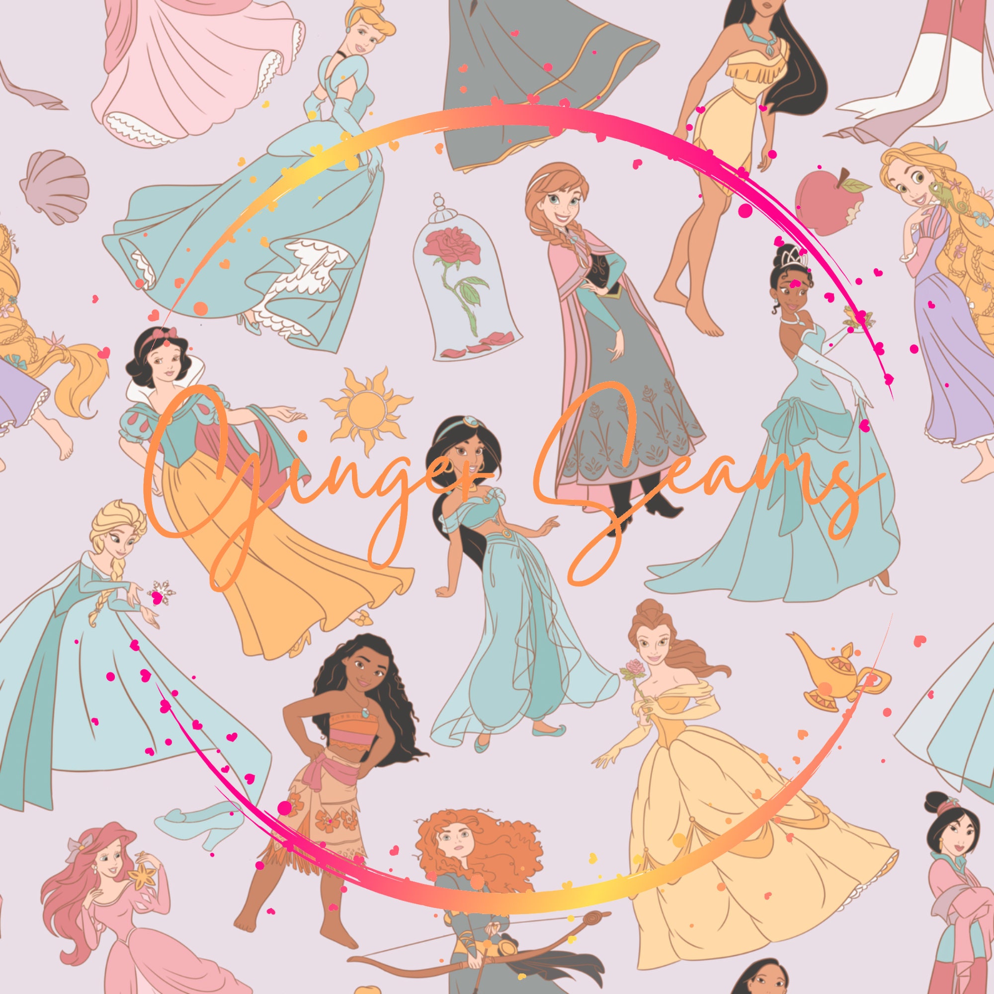 Princess Seamless With Ice Princesses - Etsy