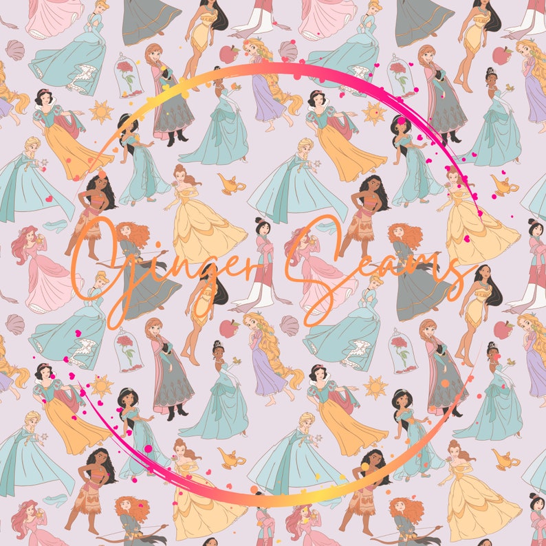 Princess Seamless With Ice Princesses - Etsy