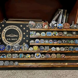U.S. Navy Silent Service Submarine Force Wooden American Flag Challenge ...