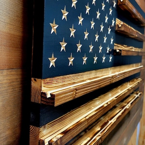 Subdued Wooden American Flag Challenge Coin Display, Holds 90-100 Coins ...