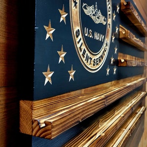 U.S. Navy Silent Service Submarine Force Wooden American Flag Challenge ...