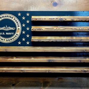 U.S. Navy Silent Service Submarine Force Wooden American Flag Challenge ...