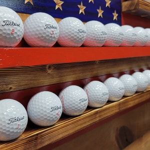 Small American Golf Ball Wooden Flag Display, Holds 48 Balls - Etsy