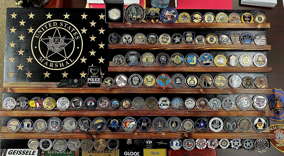 U.S. Marshal Challenge Coin Display Flag - Etsy