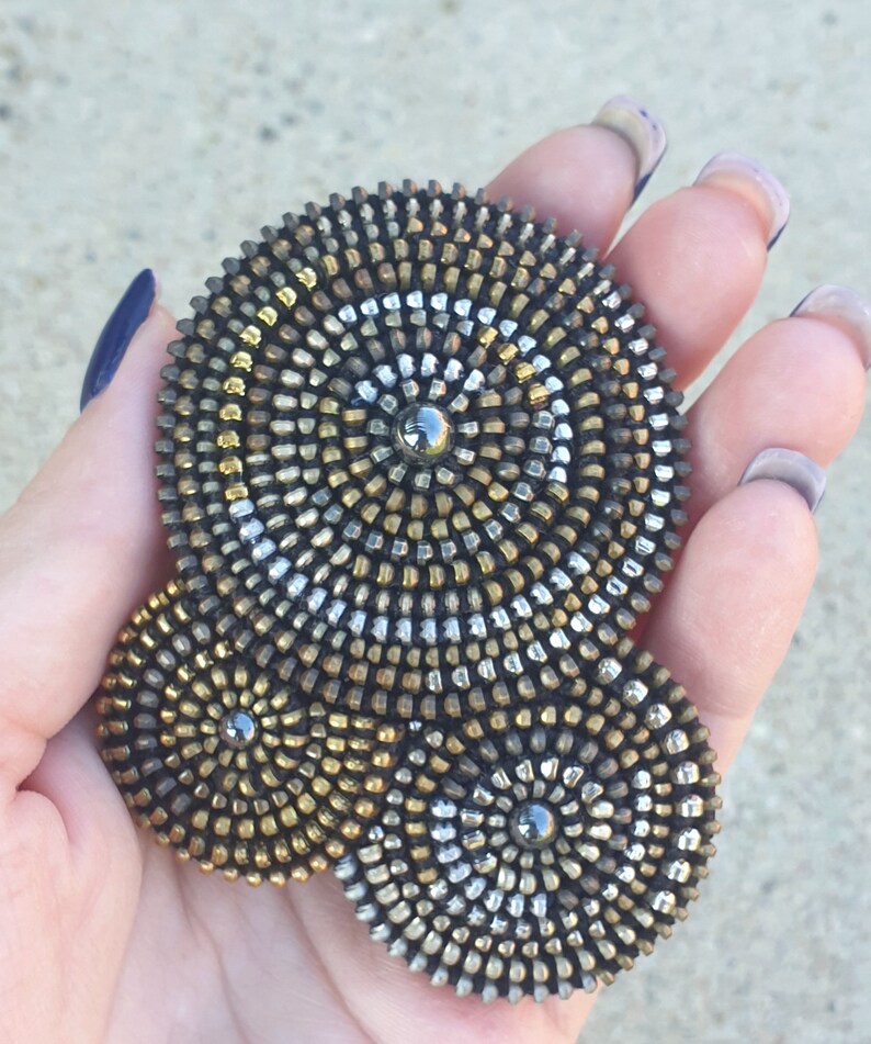 Brooch Metal Brooch Circular Brooch Unusual Brooch - Etsy