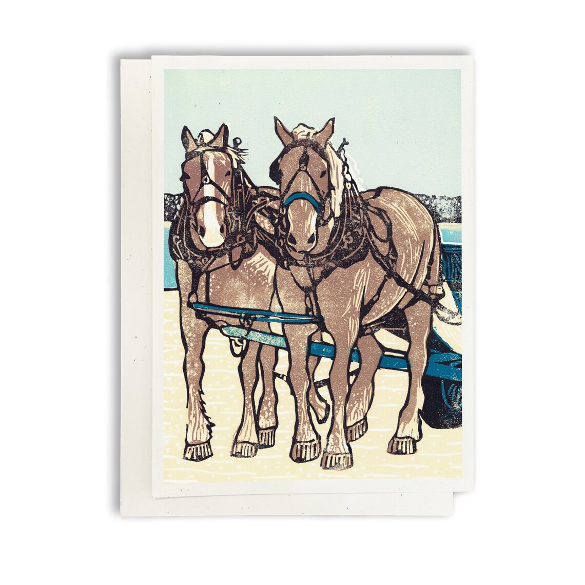 Dray Team on the Dock Blank Greeting Card - Etsy