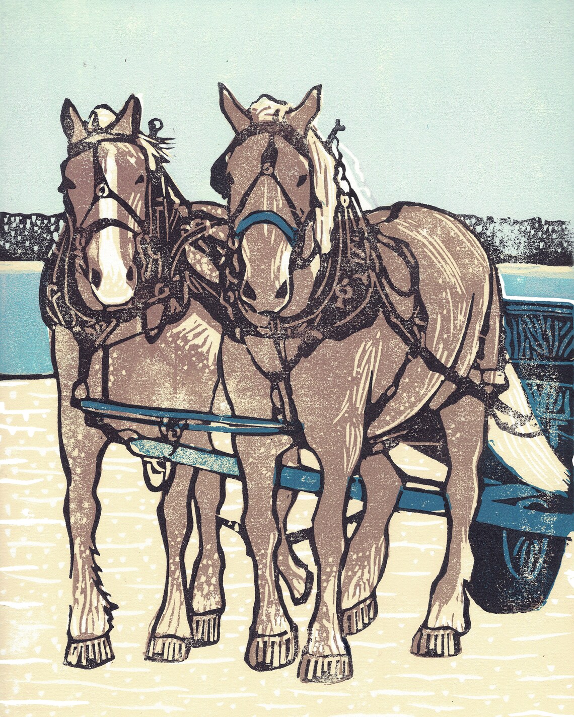 Dray Team on the Dock Blank Greeting Card - Etsy