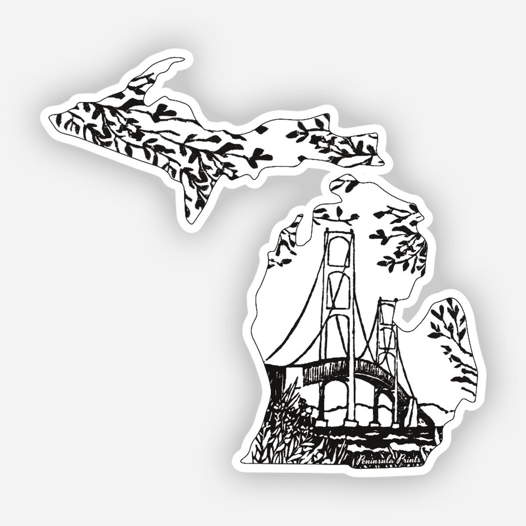 Michigan Mighty Mac Vinyl Sticker - Etsy