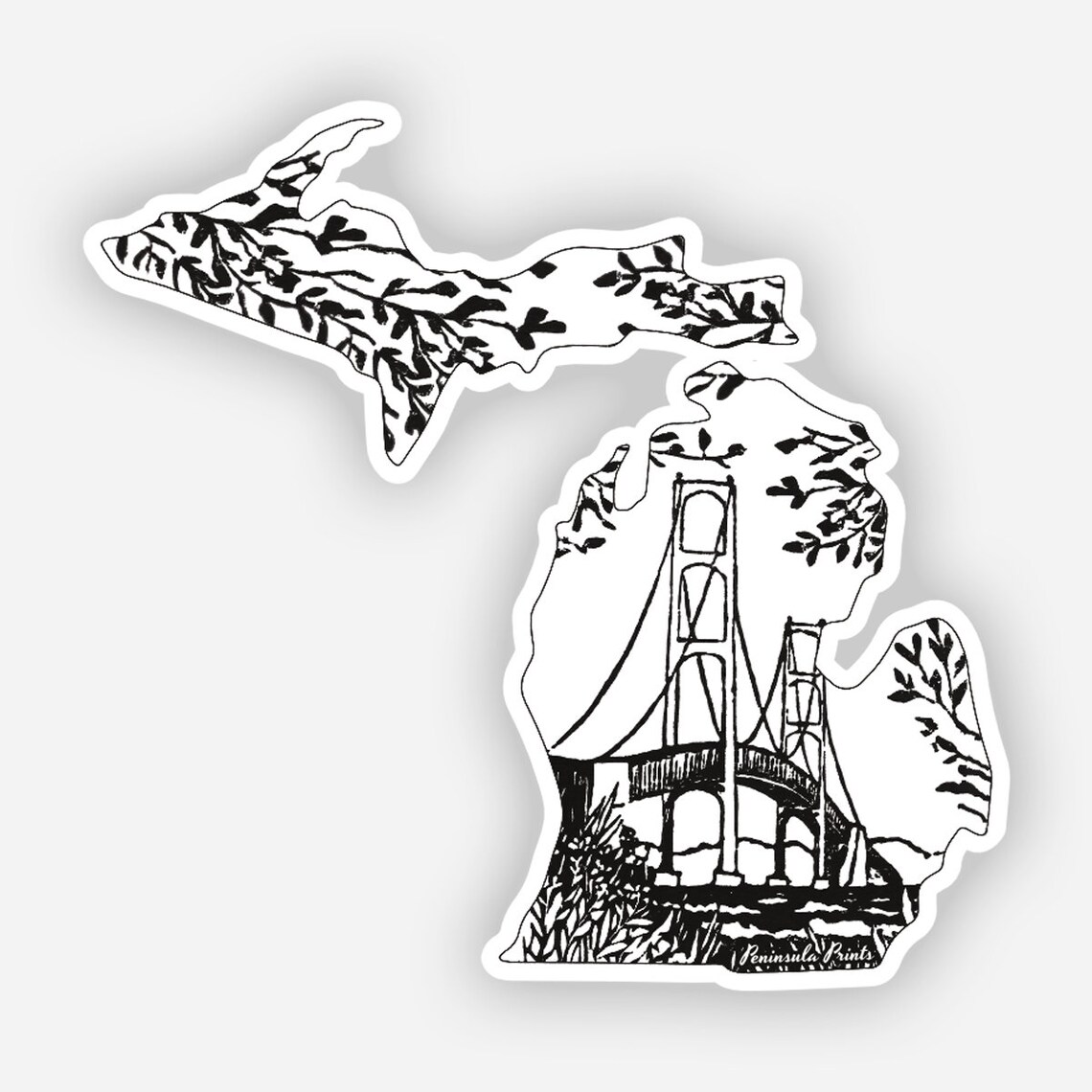 Michigan Mighty Mac Vinyl Sticker - Etsy