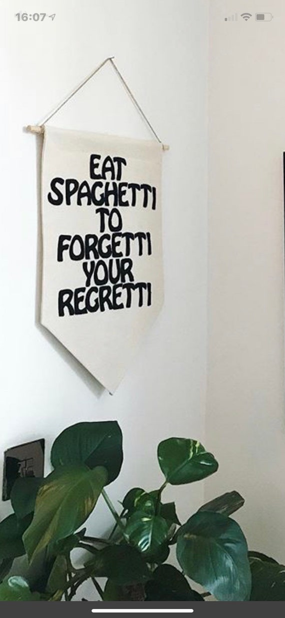 Eat Spaghetti Wall Hanging - Etsy UK