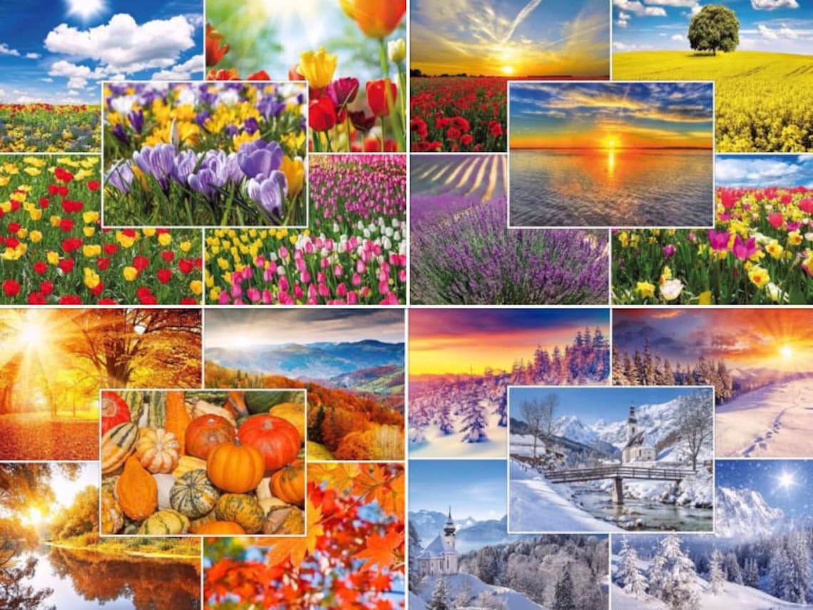 Postcard Set 100 Pcs. four Seasons - Etsy UK