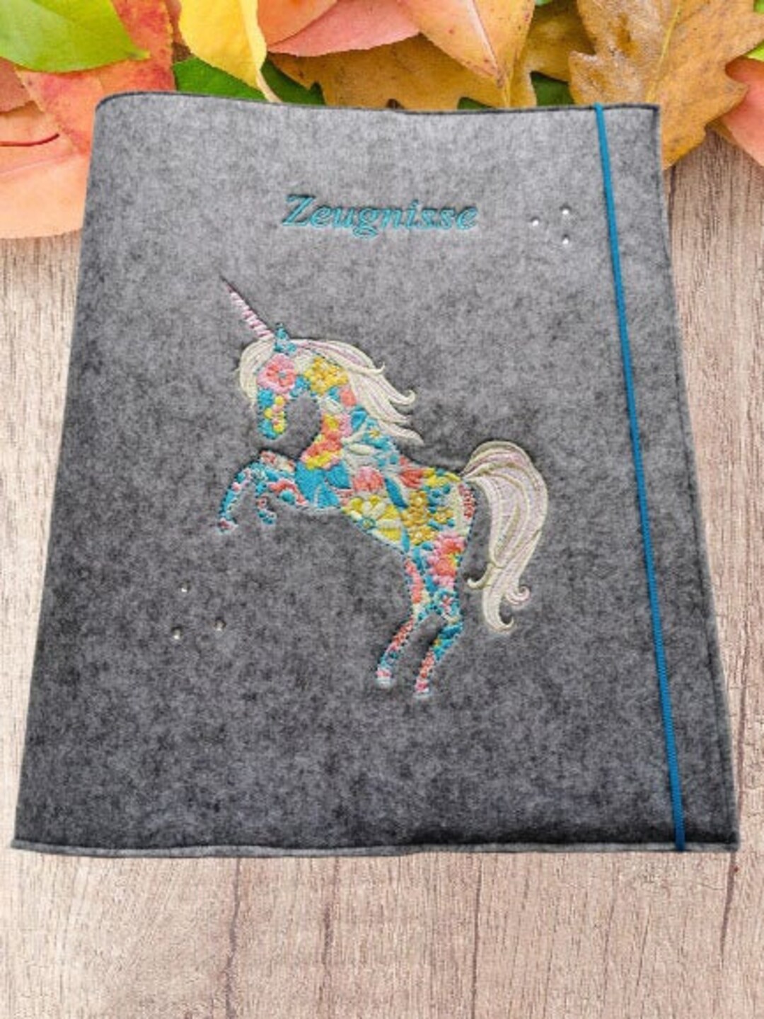 Zeugnismappe aus Filz Flower Unicorn - Etsy.de