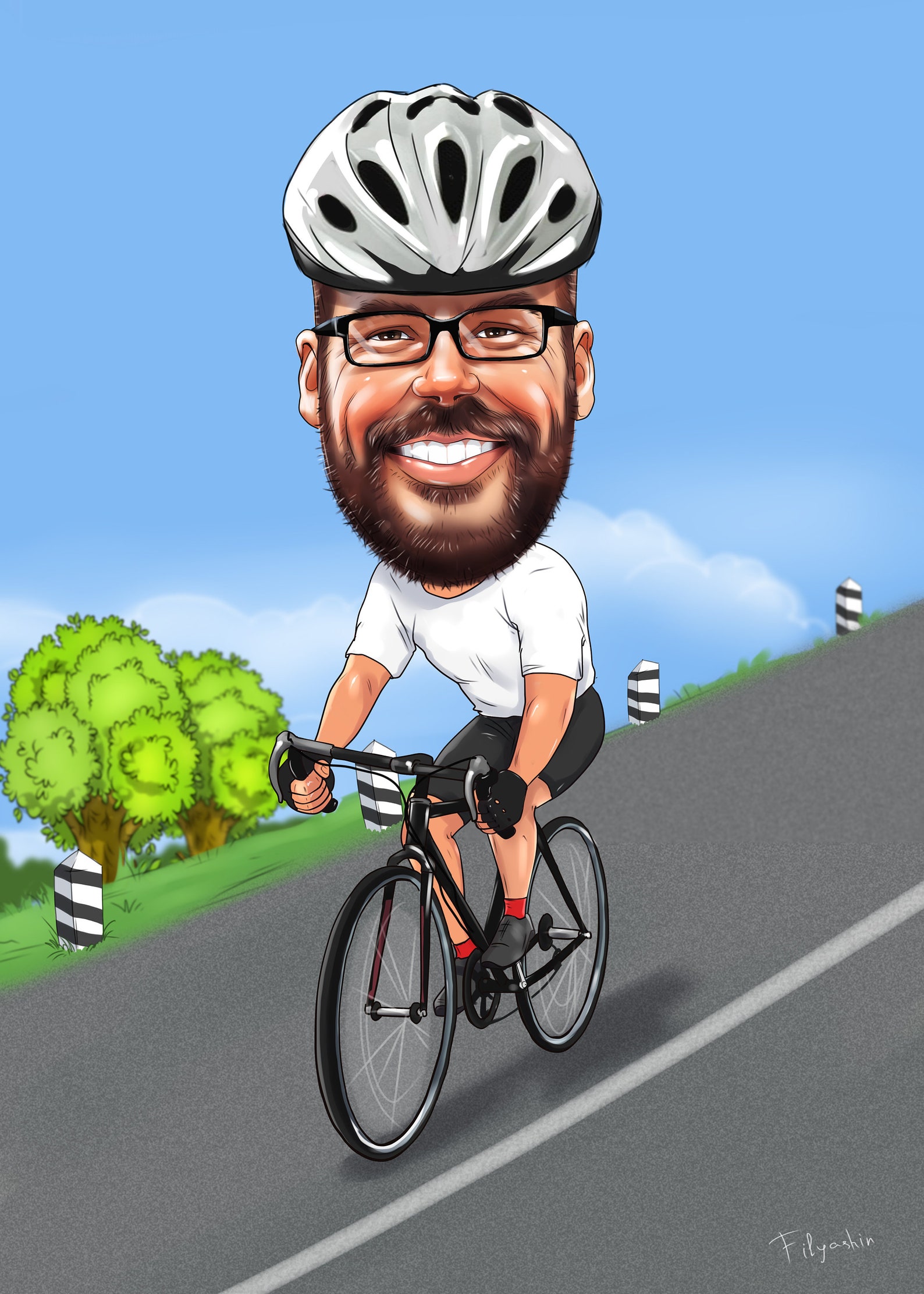 Karikatur als Geschenk für Radfahrer - Etsy.de