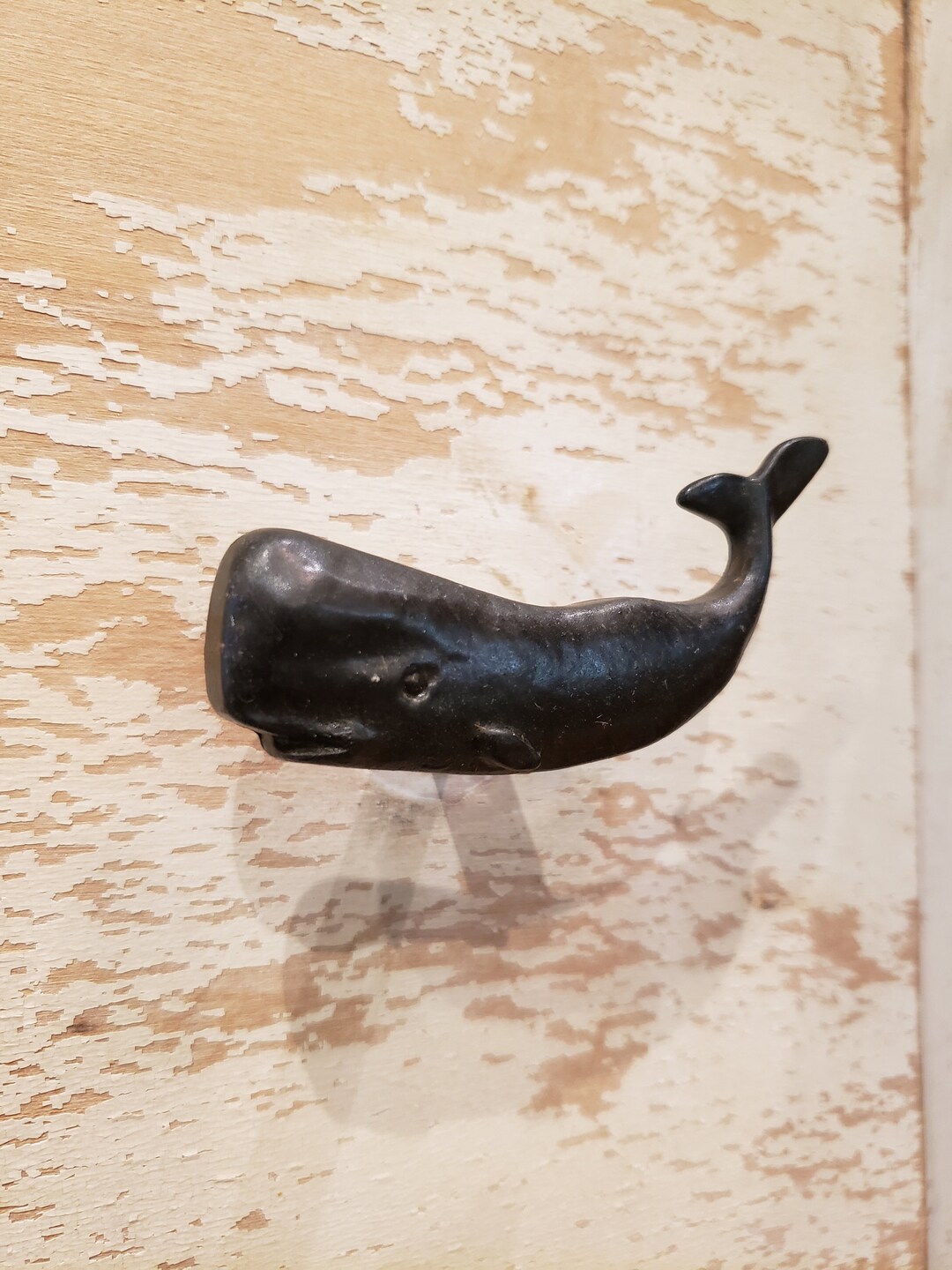 Cast Iron Whale Drawer Pull Distressed Black - Etsy