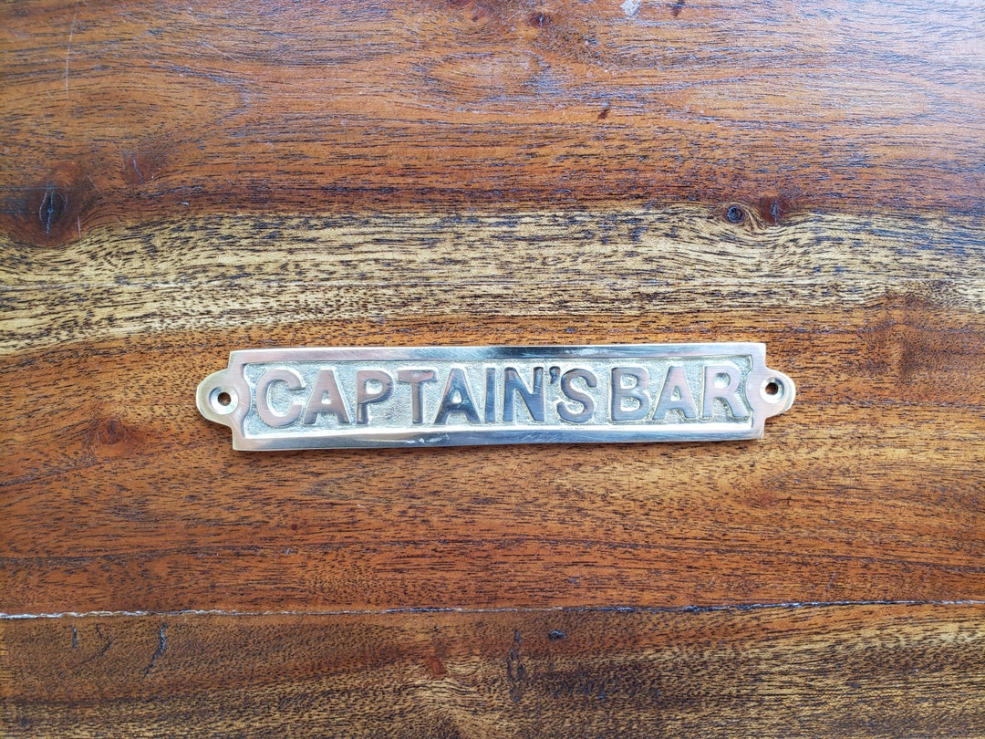 Captain's Bar Solid Brass Sign Plaque - Etsy