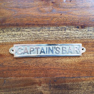 Captain's Bar Solid Brass Sign Plaque - Etsy