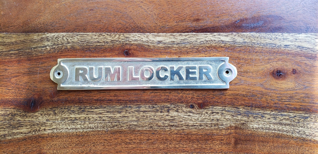 Rum Locker Solid Brass Sign Plaque - Etsy