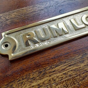 Rum Locker Solid Brass Sign Plaque - Etsy