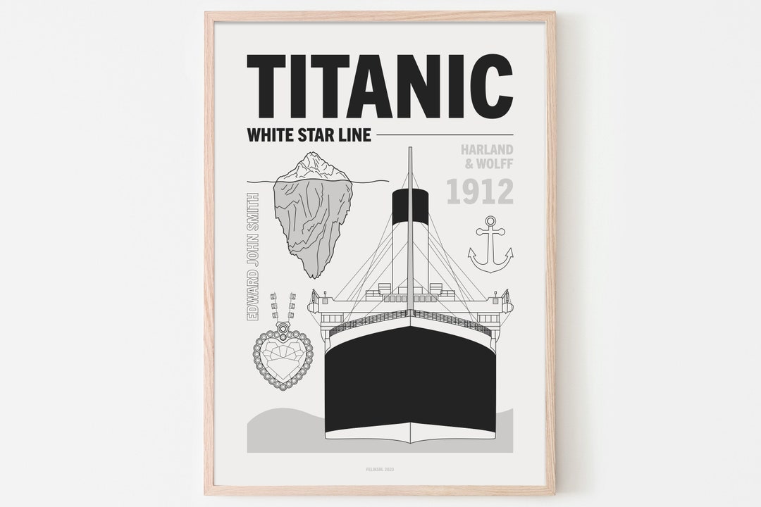 Titanic Poster in a Linear Style in Different Sizes - Etsy